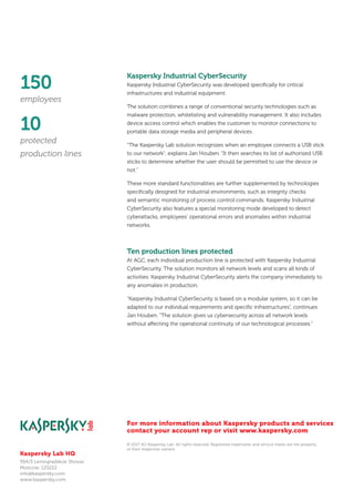 Kaspersky Industrial Cyber Security for AGC Glass | PDF