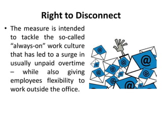 Right to disconnect - Human Resource Management - Manu Melwin Joy | PPTX