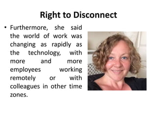 Right to disconnect - Human Resource Management - Manu Melwin Joy | PPTX