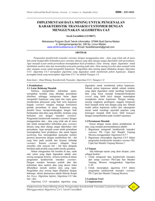 17. sarah fadilah implementasi data mining untuk pengenalan karakteristik transaksi customer ...