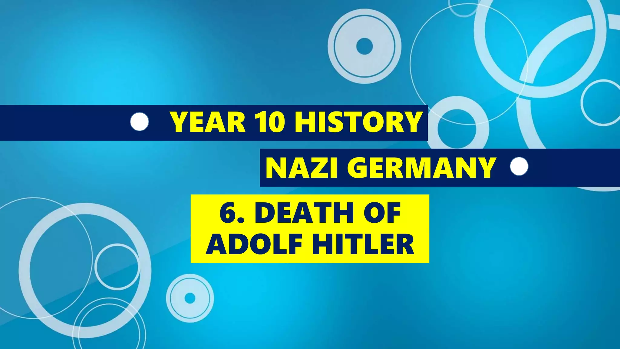 HISTORY YEAR 10: NAZI GERMANY - DEATH OF ADOLF HITLER | PPT