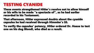 HISTORY YEAR 10: NAZI GERMANY - DEATH OF ADOLF HITLER | PPT