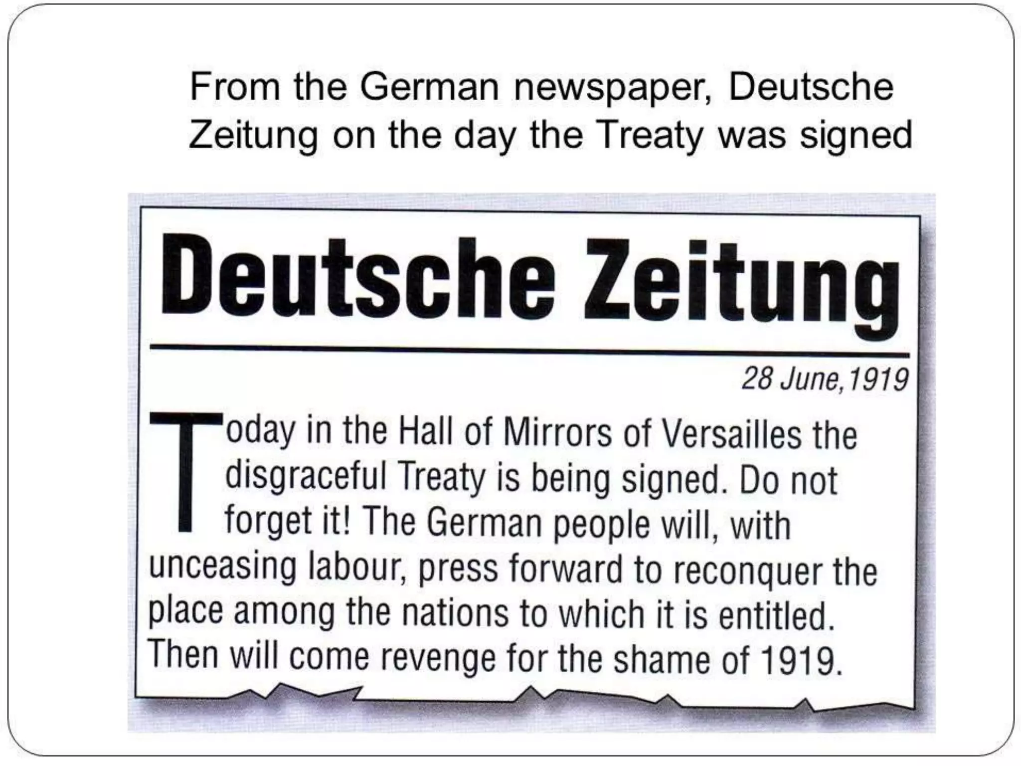 CAMBRIDGE IGCSE HISTORY: GERMAN NEWSPAPERS | PPTX