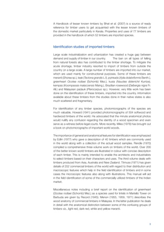 TIMBER IDENTIFICATION MANUAL | PDF
