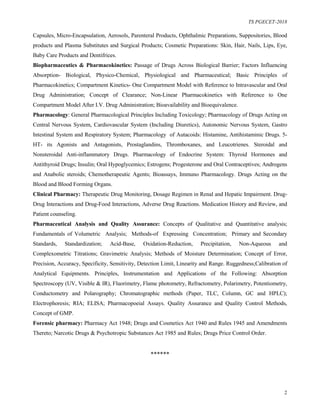 TS PGECET Pharmacy 2018 Syllabus | PDF
