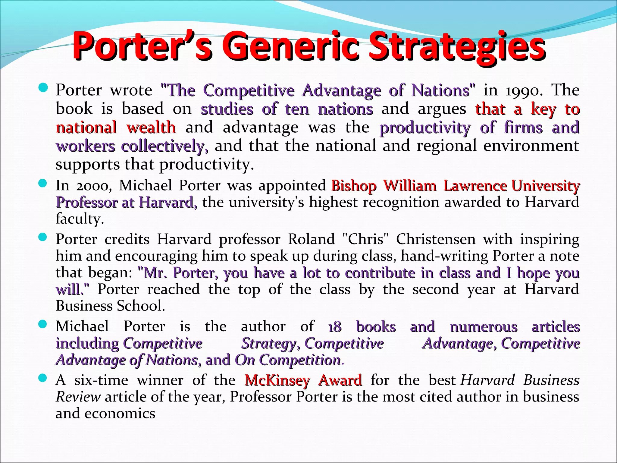 17. porter generic strategies | PPT