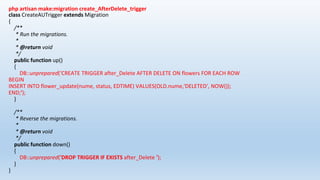 17.my sql triggers in laravel | PPT