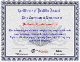 17. Certificate of positive impact | PPT
