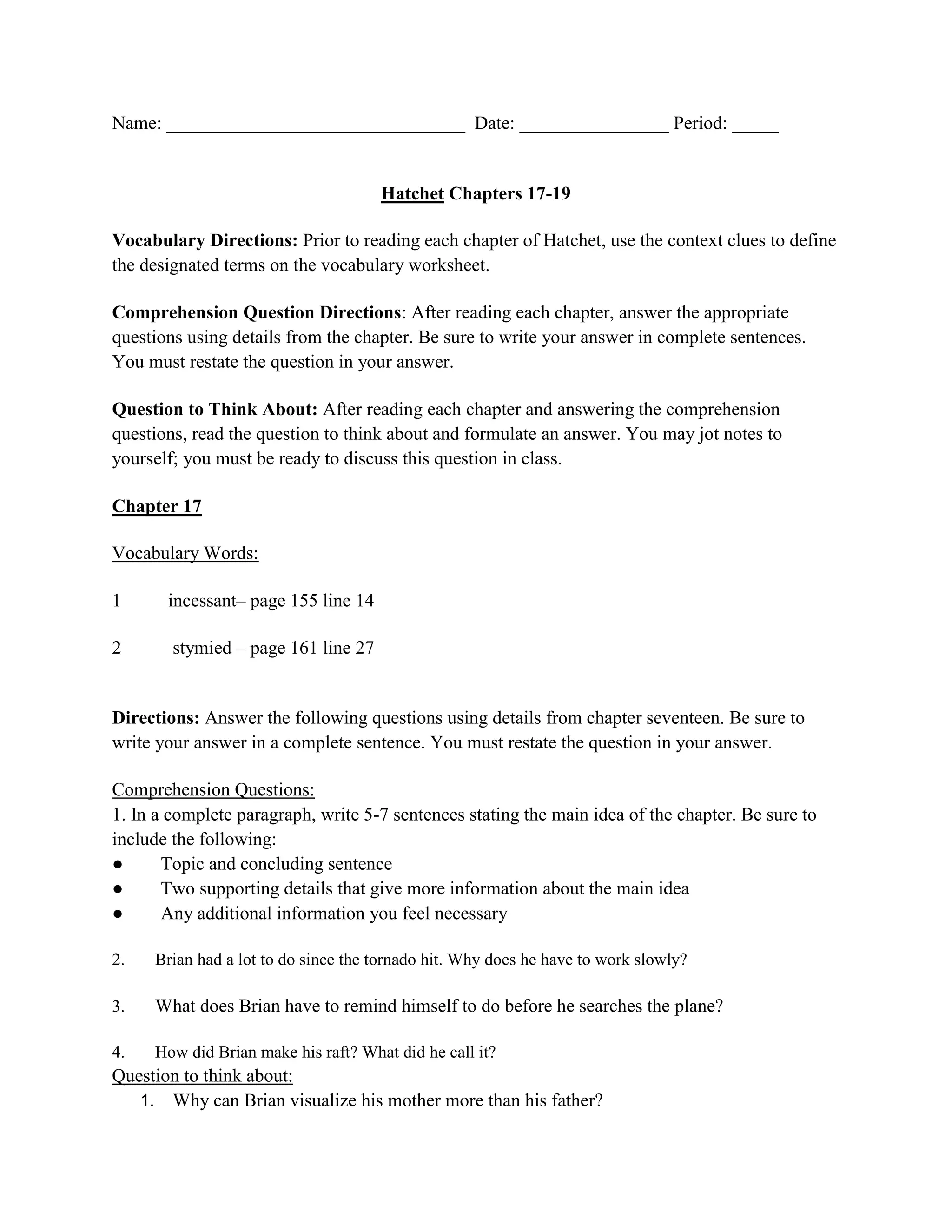 17 19 questions and vocab | DOCX