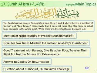 Al Quran (Chapter 17): Surah Al Isra [The Night Journey], Surah Bani ...