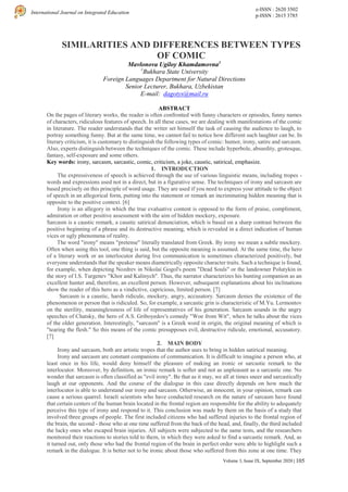 Similarities and differences between types of comic | PDF | Humor and ...