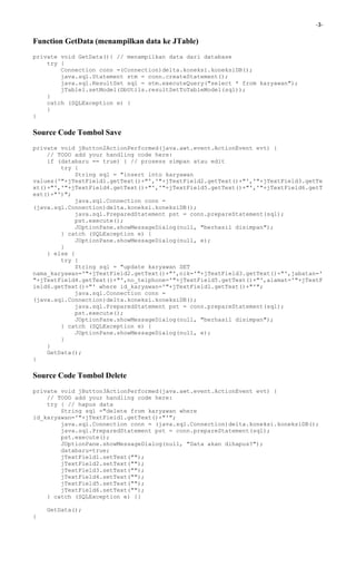 17. aplikasi crud java sederhana menggunakan database my sql | PDF
