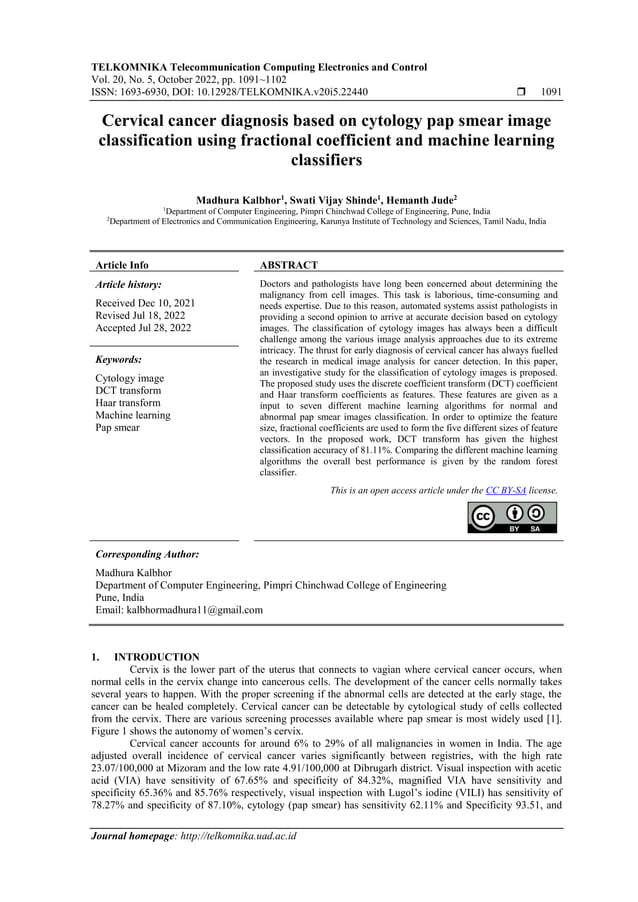 Cervical cancer diagnosis based on cytology pap smear image classification using fractional ...