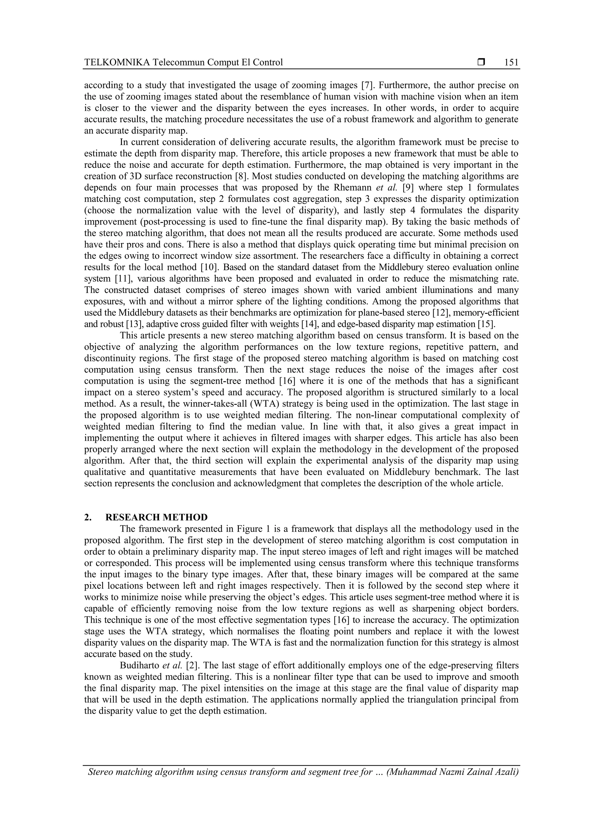 Stereo Matching Algorithm Using Census Transform And Segment Tree For 3953