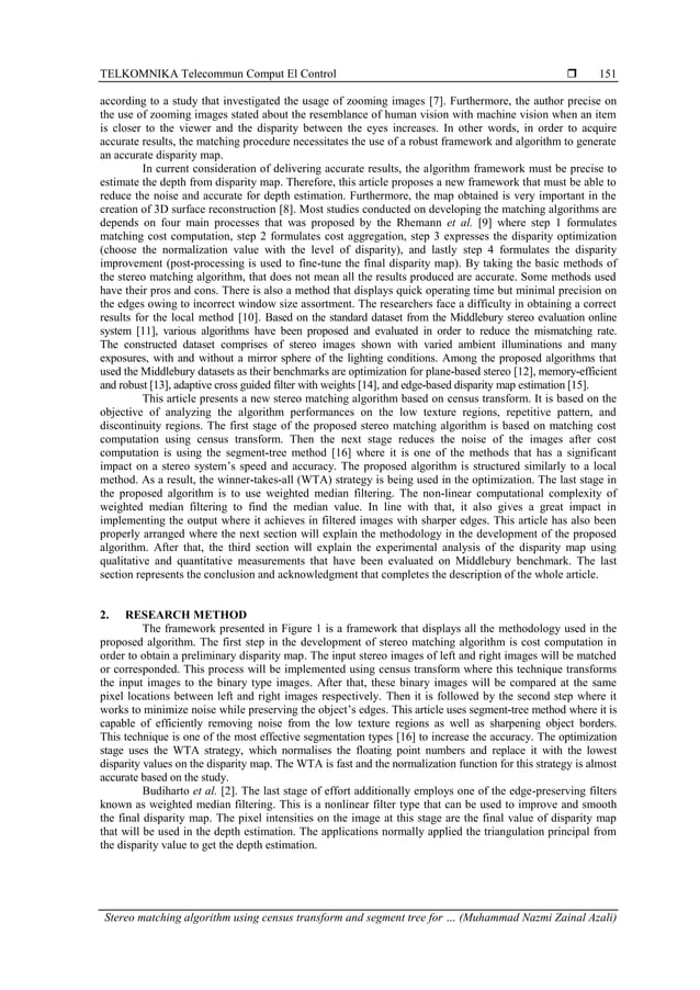 Stereo Matching Algorithm Using Census Transform And Segment Tree For 5177