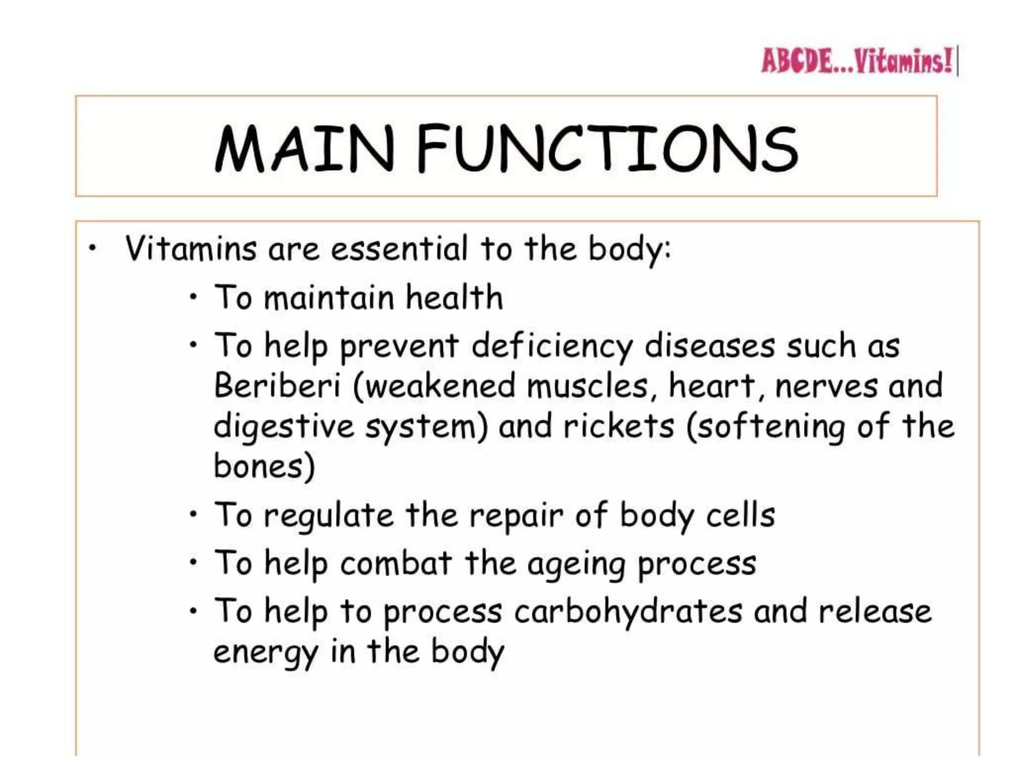 17. Vitamins and minerals (Biochemistry) | PPTX | Chemistry | Science