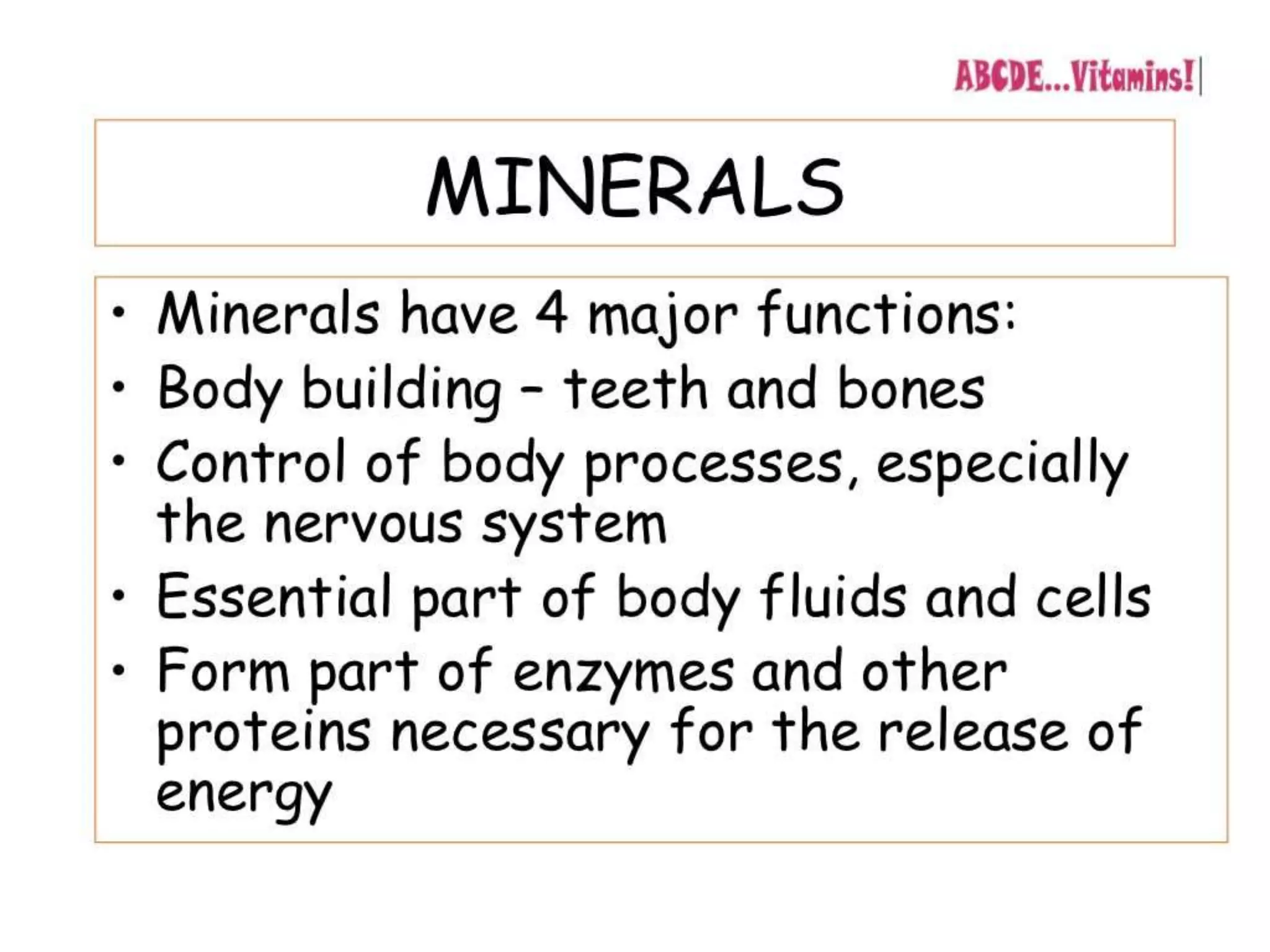 17. Vitamins and minerals (Biochemistry) | PPTX | Chemistry | Science