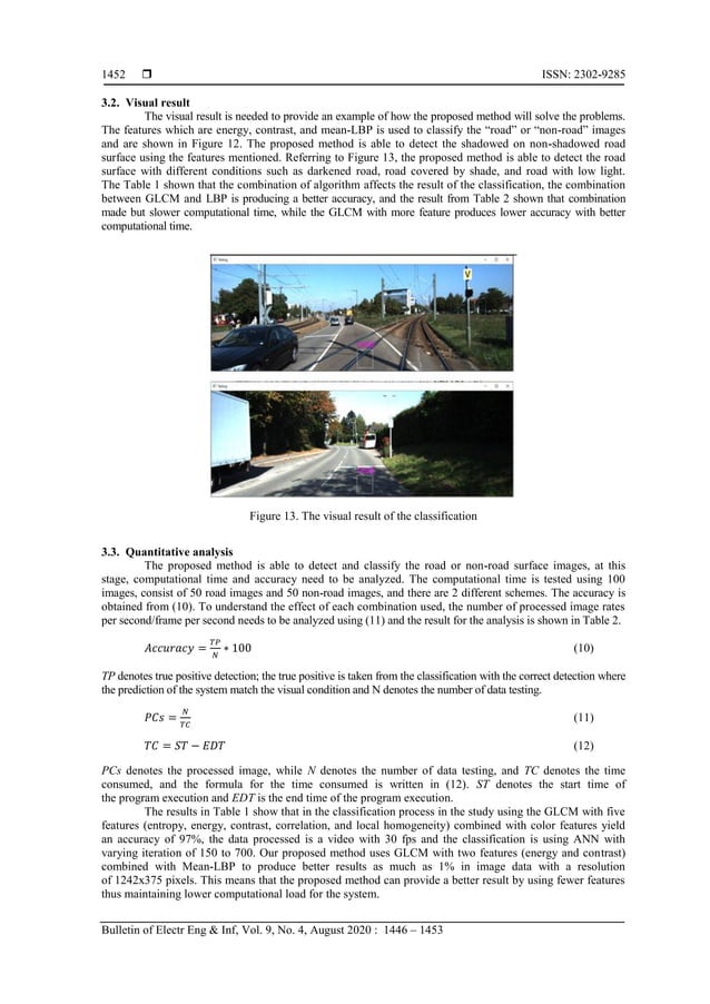 Road Surface Classification Based On Lbp And Glcm Features Using Knn