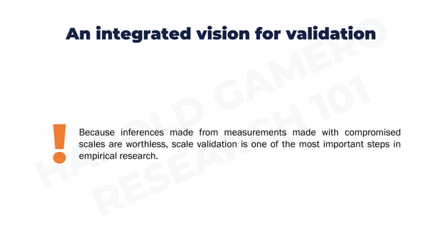 Research 101: Scale Validity & Reliability | PPT