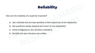 Research 101: Scale Validity & Reliability | PPT