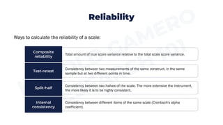 Research 101: Scale Validity & Reliability | PPT