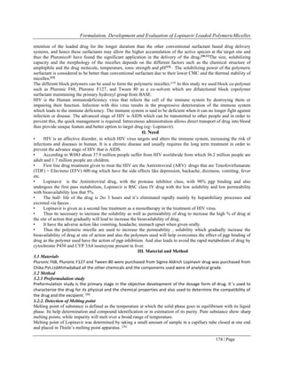 Formulation, Development and Evaluation of Lopinavir Loaded Polymeric ...