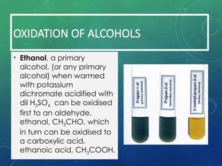 Alchols Organic chemistry powerpoint for A lecels | PPT