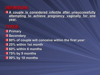 infertility and it's types including IVF | PPT