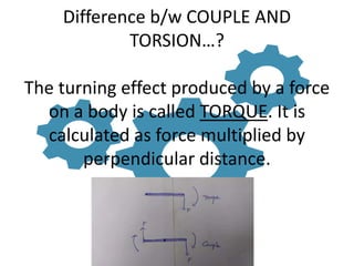 ppt on torsion in shafts and their failures | PPTX