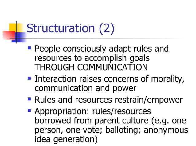 Adaptive Structuration Theory | PPT