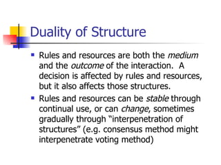 Structuration Theory Powerpoint