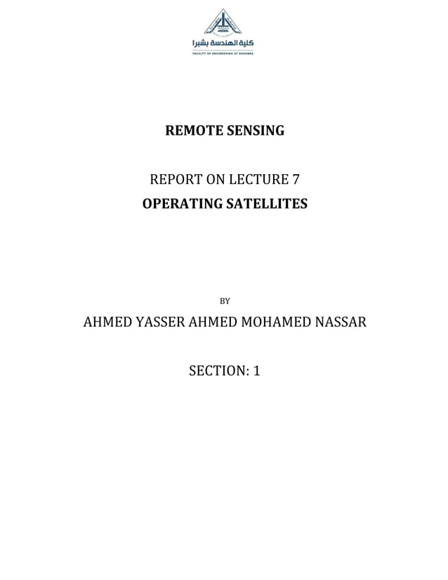 Remote Sensing - Operating Satellites | PDF