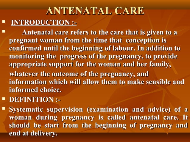 Basic Antenatal Care | PPT