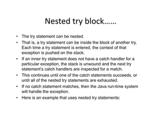17 exception handling - ii | PPT