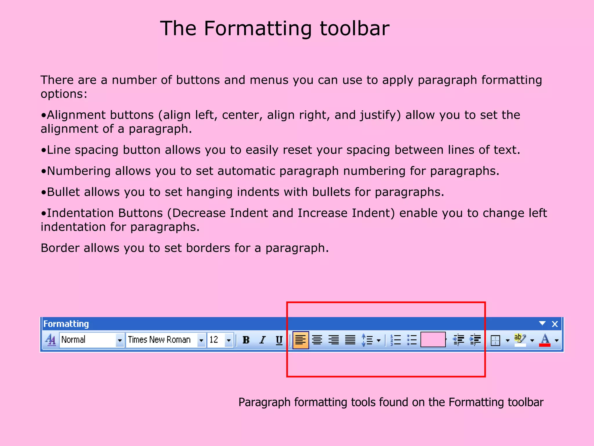 Formatting Paragraphs | PPT | Desktop Publishing | Computer Software ...