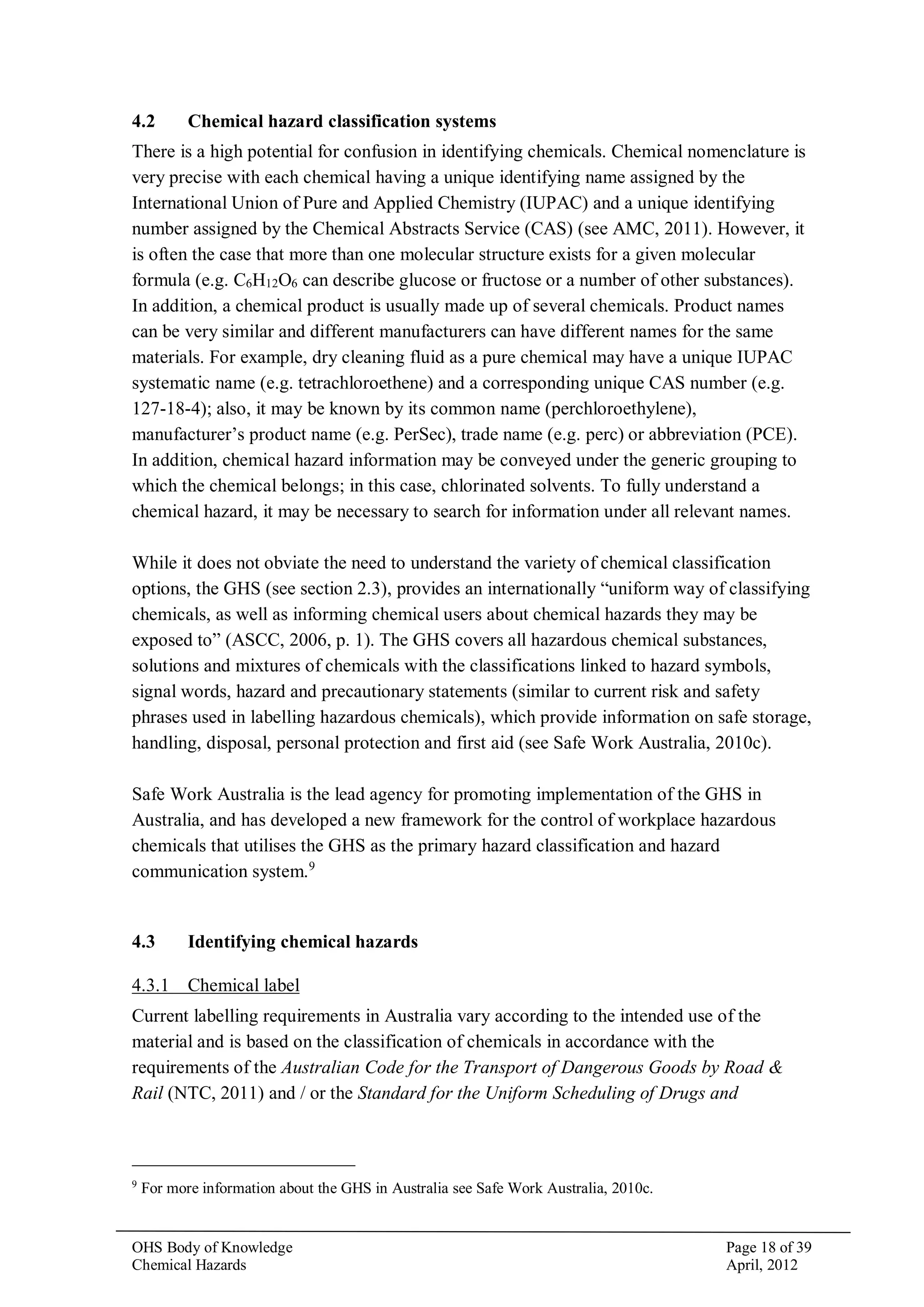 Chemical Hazards | PDF