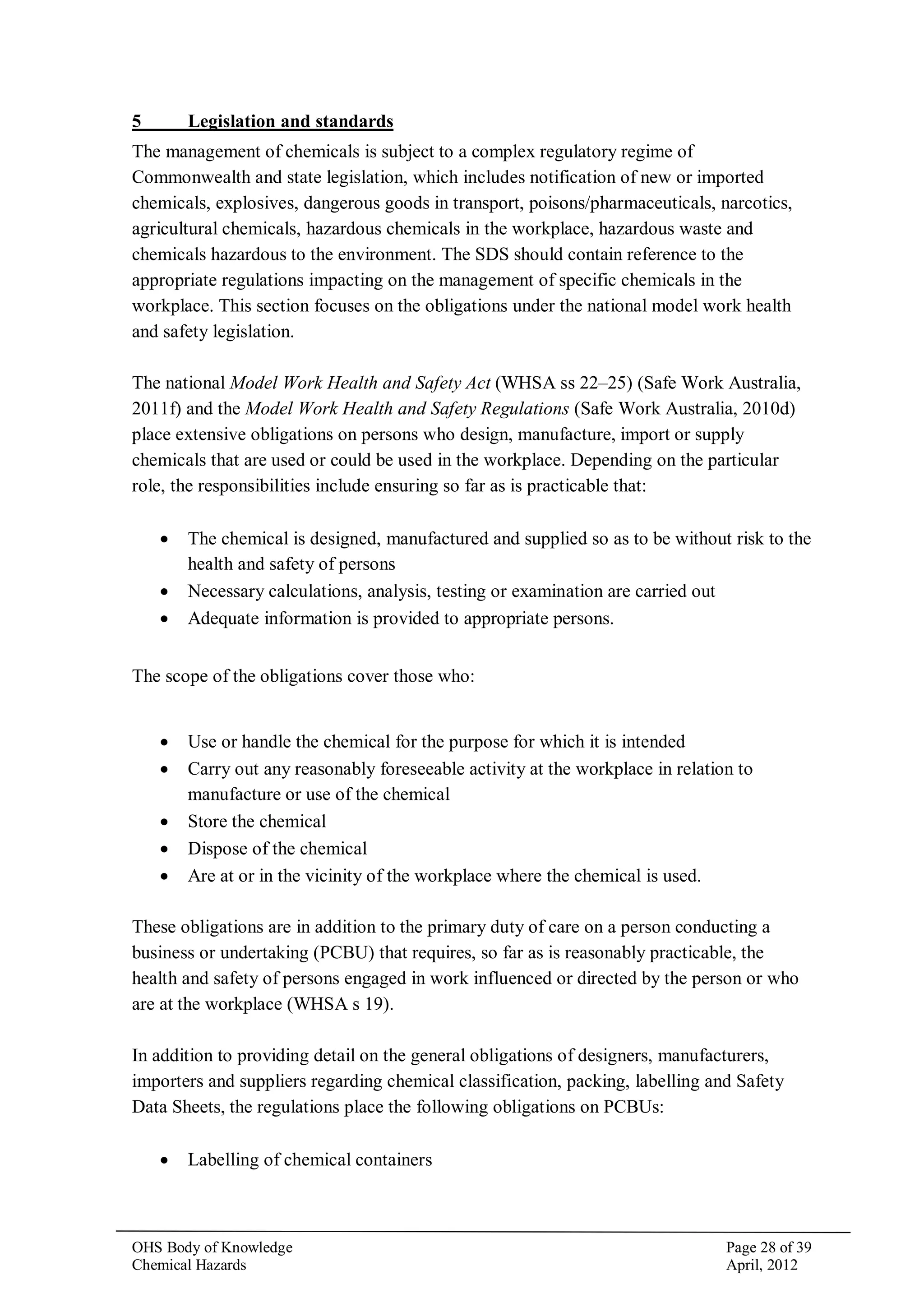 Chemical Hazards | PDF