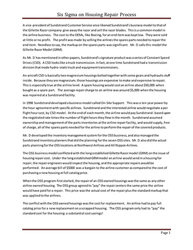 17 housing process six sigma | PDF | Free Download