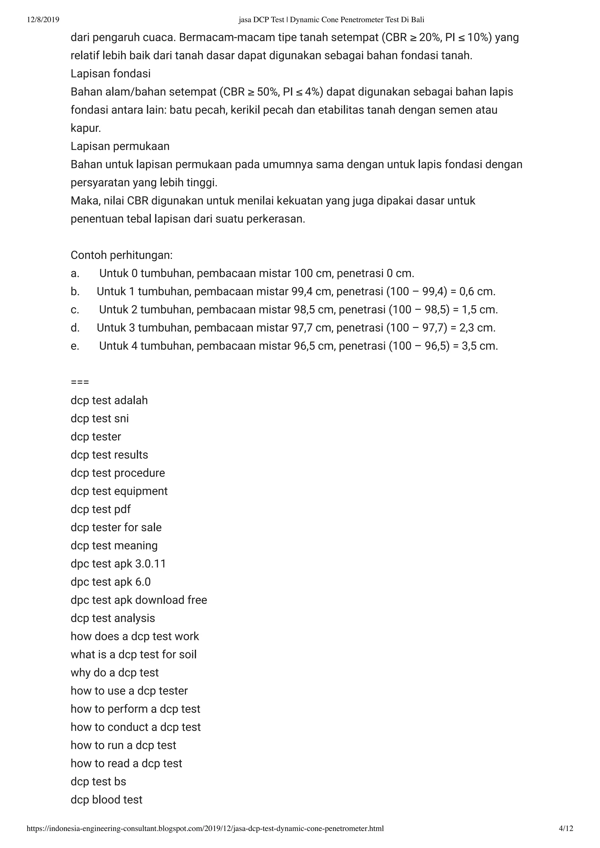 17 jasa dcp test dynamic cone penetrometer test di bali | PDF