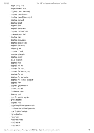 17 jasa dcp test dynamic cone penetrometer test di bali | PDF