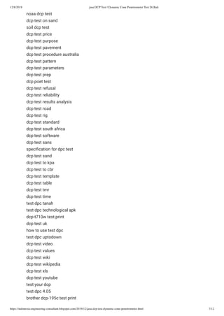 17 jasa dcp test dynamic cone penetrometer test di bali | PDF