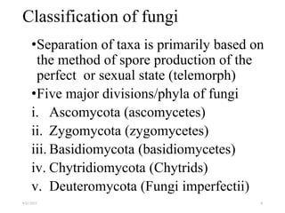 Medical Mycology - Taxonomic Classiffication of Fungi 2021.pptx