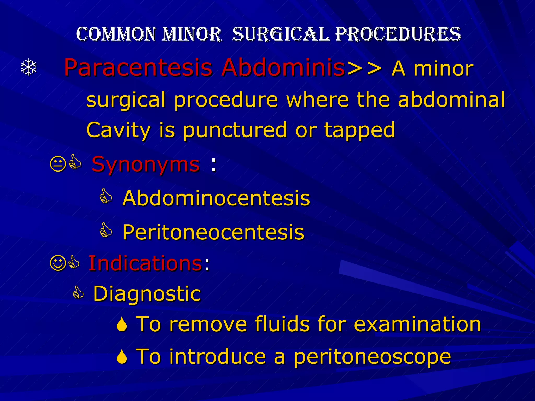 17 Minor Surgical Procedures | PPT