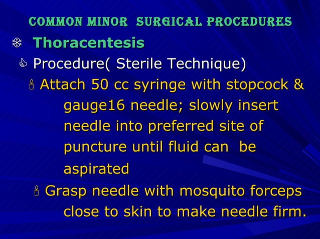 17 Minor Surgical Procedures | PPT