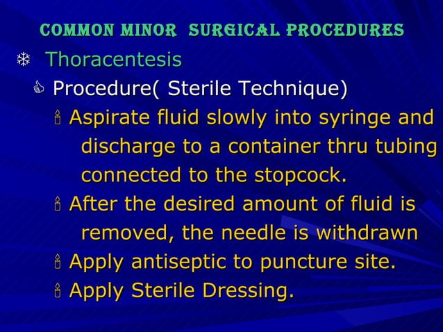 17 Minor Surgical Procedures | PPT