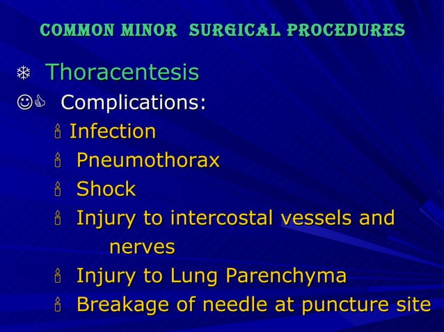 17 Minor Surgical Procedures | PPT