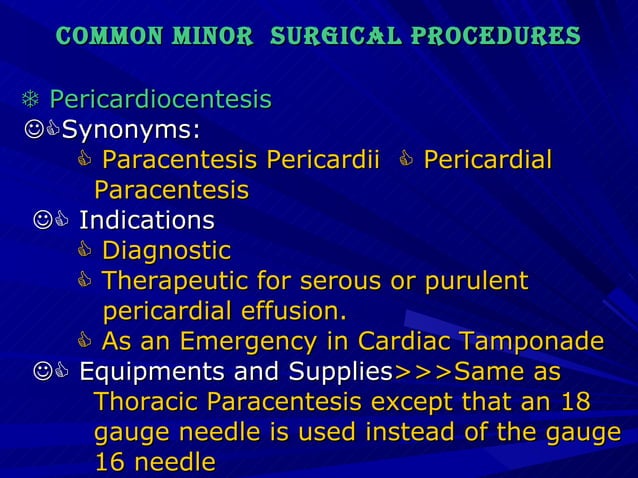 17 Minor Surgical Procedures | PPT