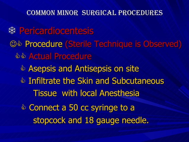 17 Minor Surgical Procedures | PPT