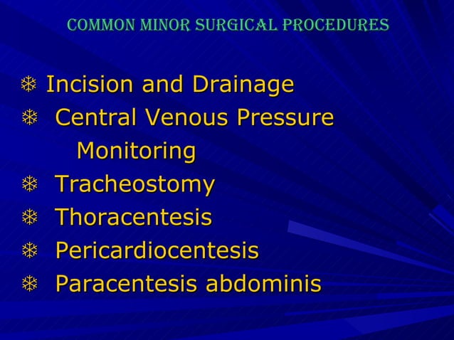 17 Minor Surgical Procedures | PPT