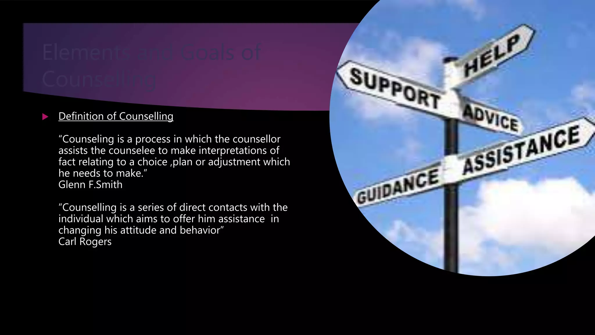 Elements and Goals of Counselling | PPTX